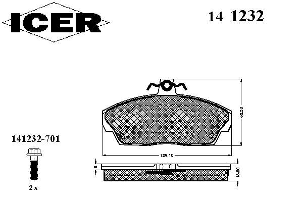141232 ICER pastillas de freno delanteras