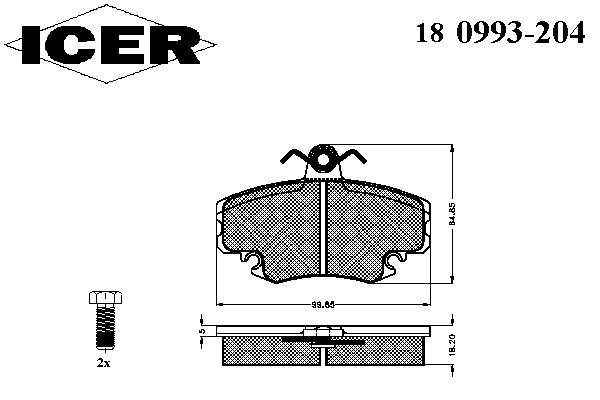 180993 Icer pastillas de freno delanteras