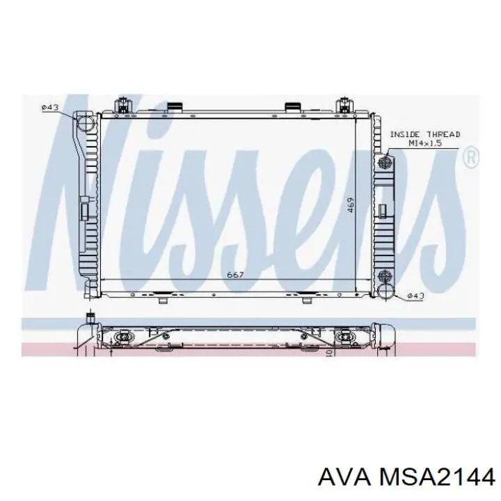 MSA2144 AVA radiador, refrigeración del motor