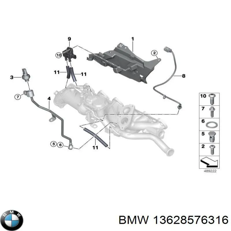 13628576316 BMW Sensor de temperatura, gas de escape, después de Filtro ...