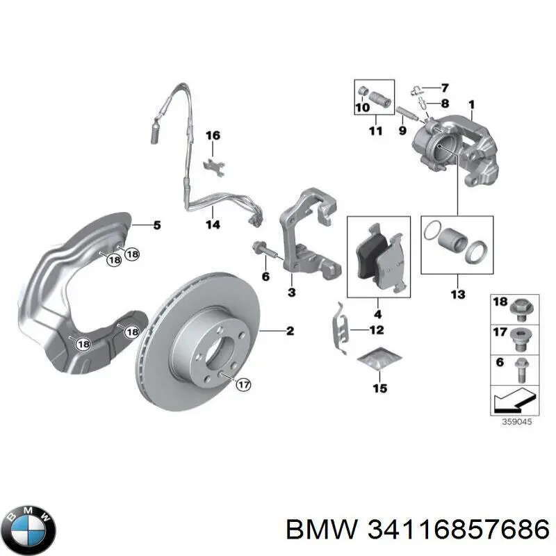 34116857686 BMW Pastillas de freno delanteras