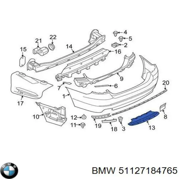 201999-3 Polcar soporte de guía para parachoques trasero