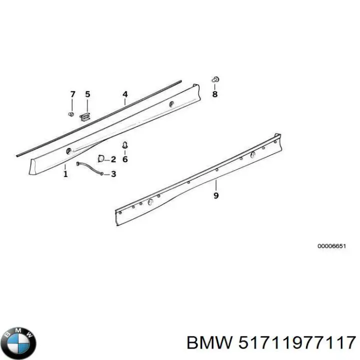 51711977117 BMW Cubierta, parachoques delantero, izquierda
