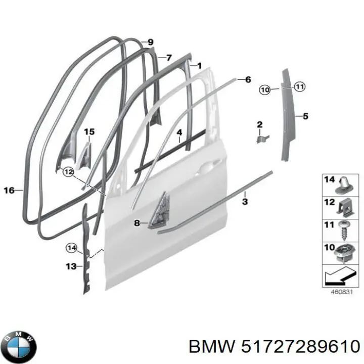 51727289610 BMW junta de puerta delantera (en carrocería) comprar barato