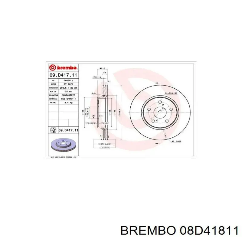 08D41811 Brembo disco de freno trasero comprar barato