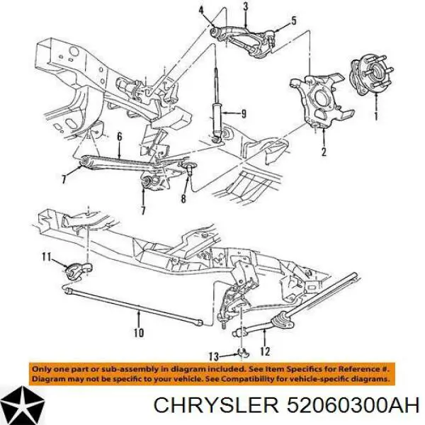52060300AK CHRYSLER estabilizador delantero