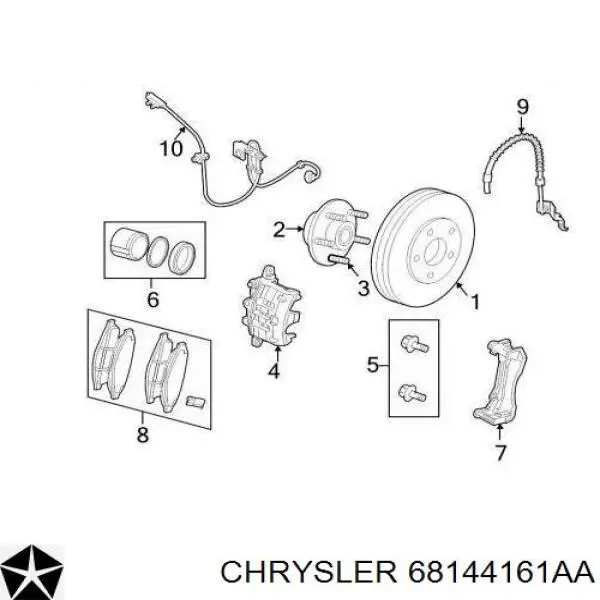 68144161AB CHRYSLER Pinza de freno delantera izquierda