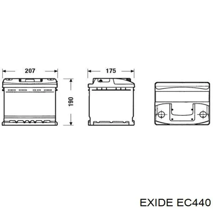 EC440 Exide batería de arranque
