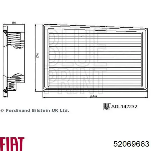 52069663 FIAT/ALFA/LANCIA Filtro de aire