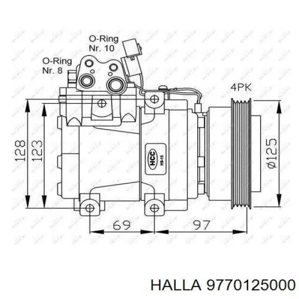 9770125000 HALLA compresor de aire acondicionado