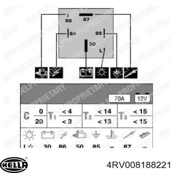 4RV 008 188-221 HELLA relé de bujía de precalentamiento
