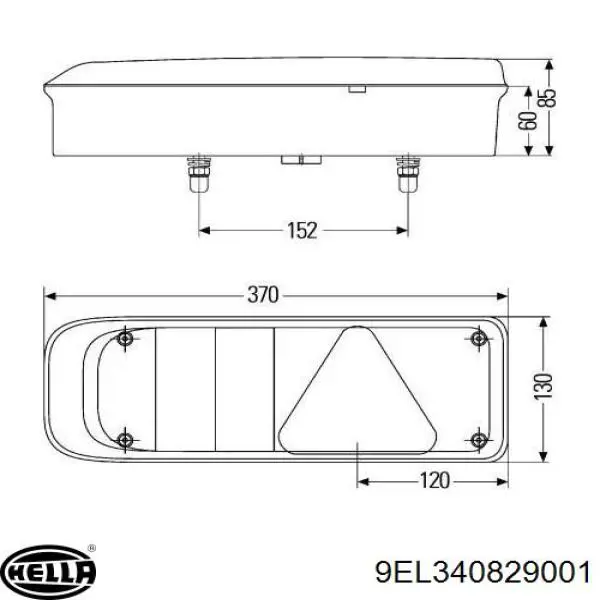 9EL340829001 HELLA cristal de piloto posterior derecho comprar barato