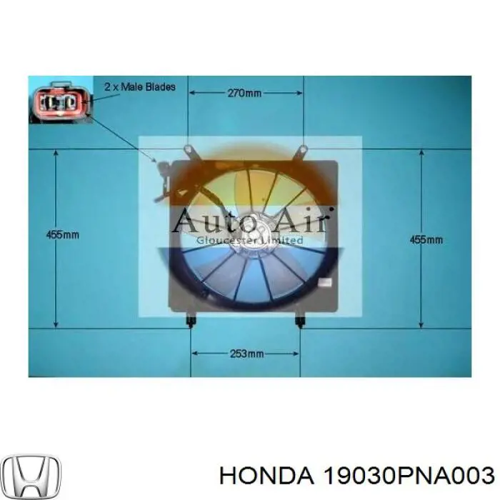 19030PNA003 Honda difusor de radiador, ventilador de refrigeración, condensador del aire ...