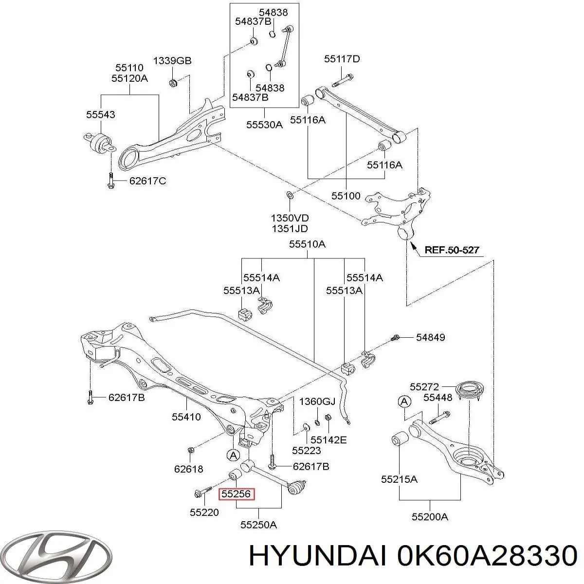 283300K60A Hyundai/Kia silentblock trasero de ballesta trasera