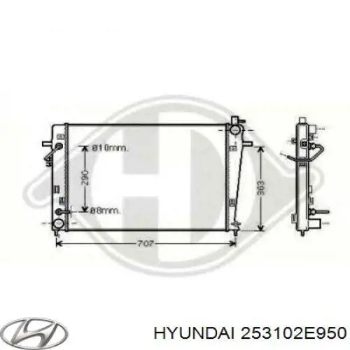 253102E950 Hyundai/Kia radiador refrigeración del motor