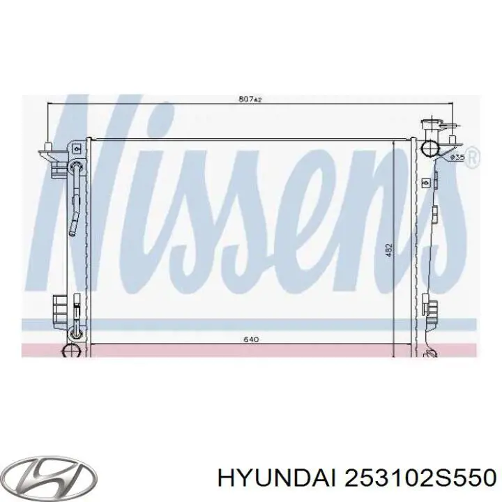 253102S550 Hyundai/Kia radiador, refrigeración del motor