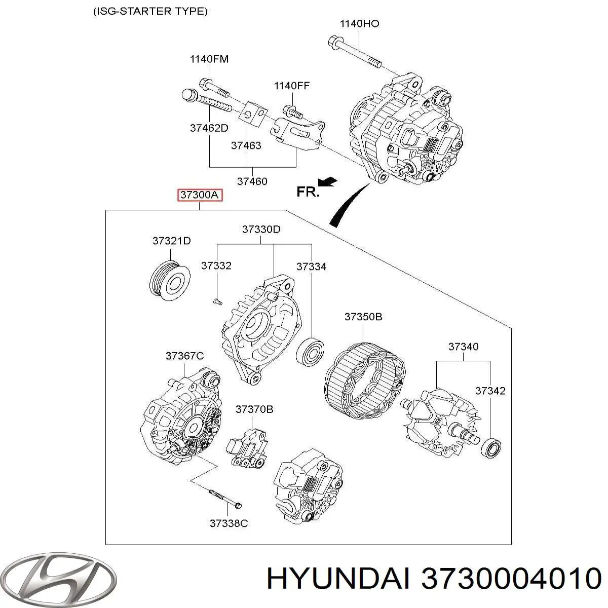 3730004010 HYUNDAI/KIA alternador