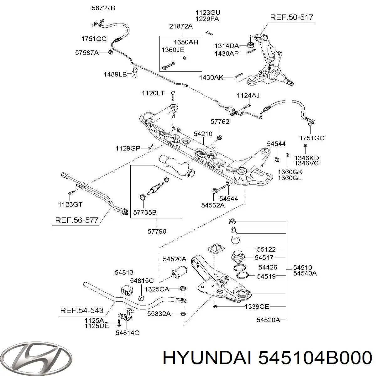54510-4B000 HYUNDAI/KIA Brazo inferior izquierdo de la suspensión delantera