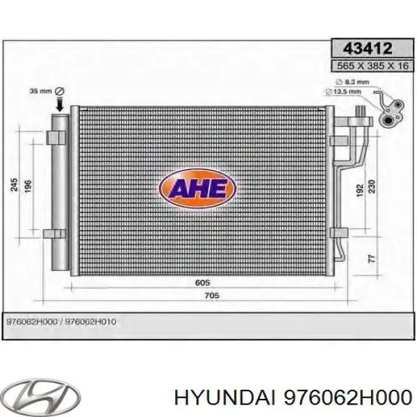 976062H000 Hyundai/Kia condensador, aire acondicionado