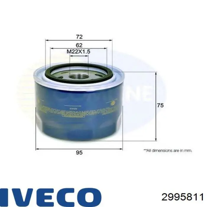 2995811 Iveco filtro de aceite