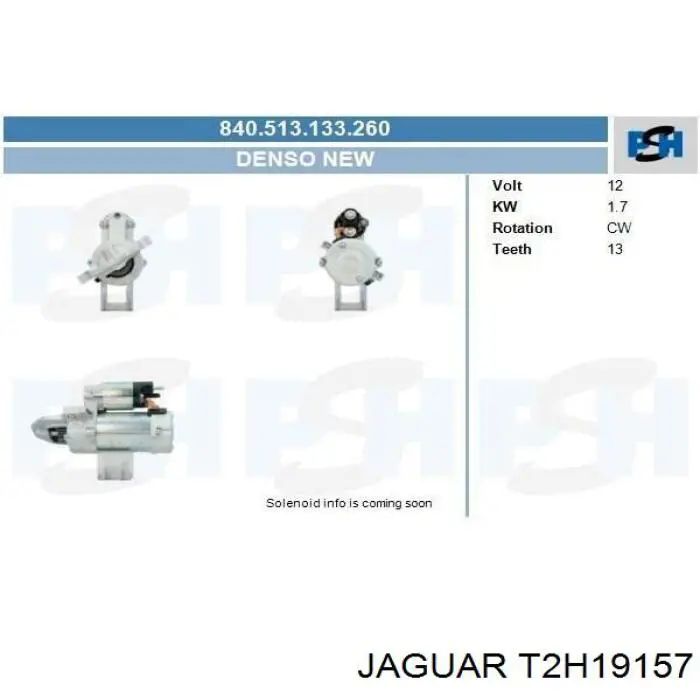 T2H19157 Jaguar motor de arranque comprar barato