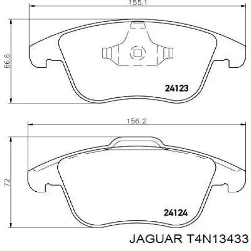 T4N13433 JAGUAR Pastillas de freno delanteras