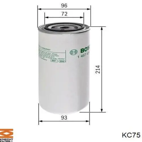 KC75 Knecht-Mahle filtro combustible