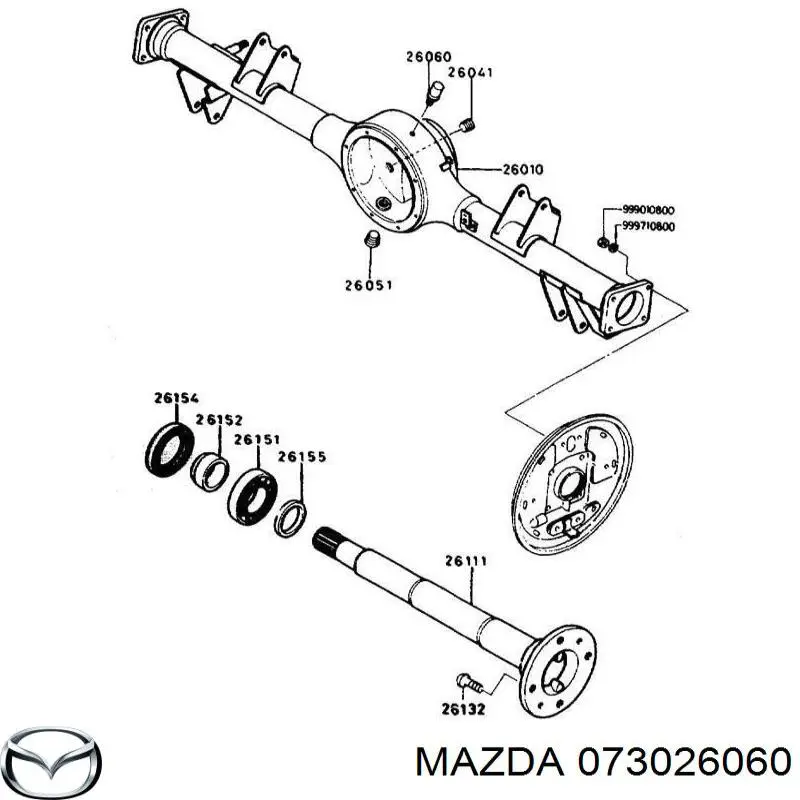 073026060 MAZDA Respiradero de la carcasa del eje trasero