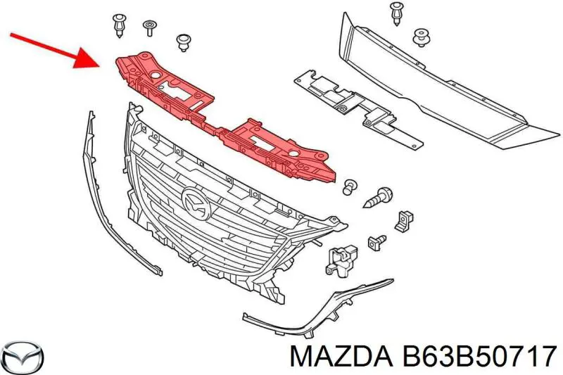 BANE50717A MAZDA Soporte de parrilla del radiador