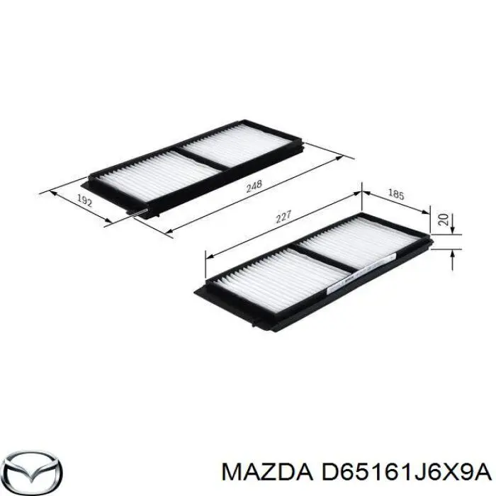 D65161J6X9A Mazda filtro, aire habitáculo