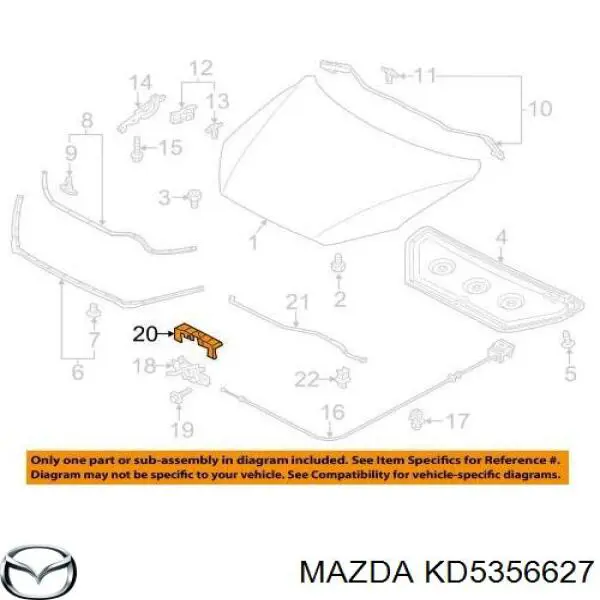 KD5356627 MAZDA Soporte del cierre del capó