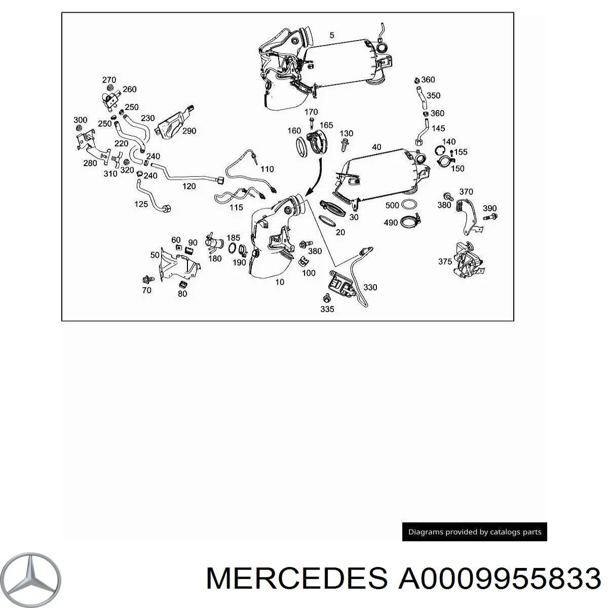 A0009955833 MERCEDES Anuncio de clip de inyector Azul