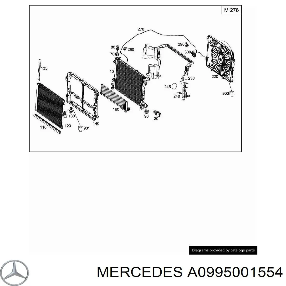A0995001554 MERCEDES condensador aire acondicionado