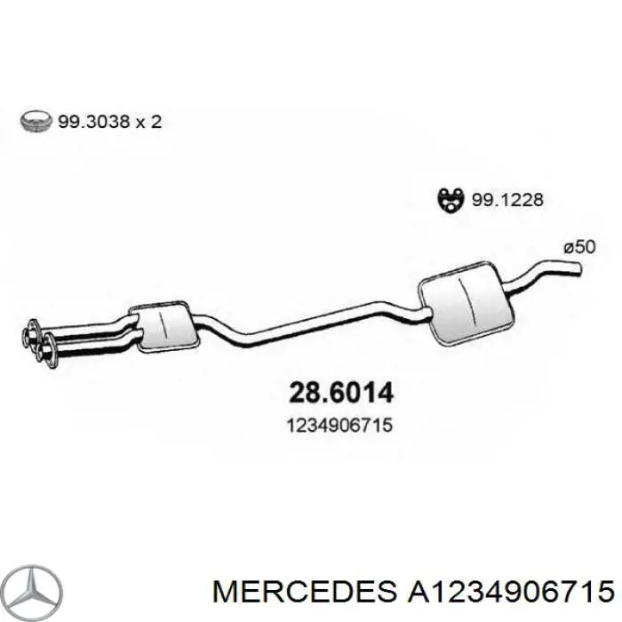 1234906715 Mercedes silenciador delantero