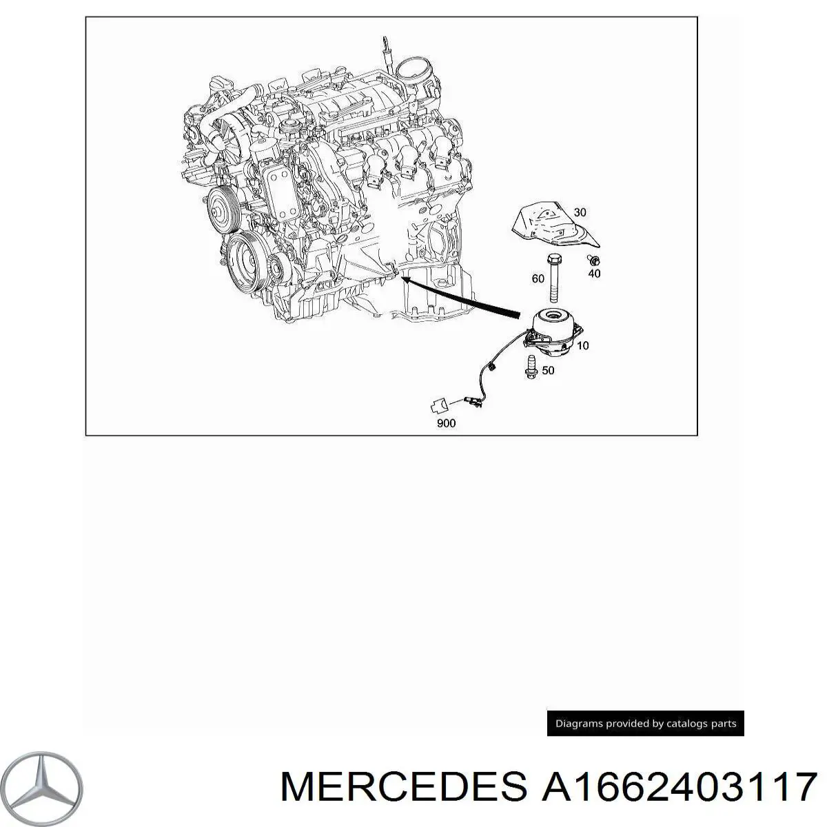 1662403117 MERCEDES soporte de motor derecho