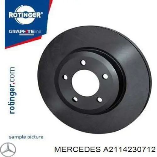 A2114230712 Mercedes disco de freno trasero
