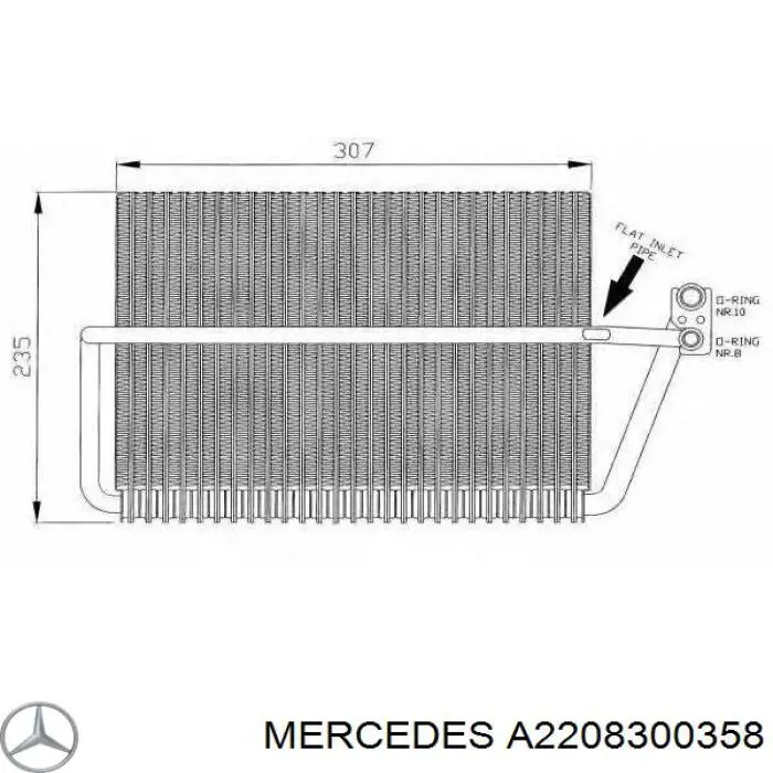 A2208300358 MERCEDES evaporador, aire acondicionado, trasero