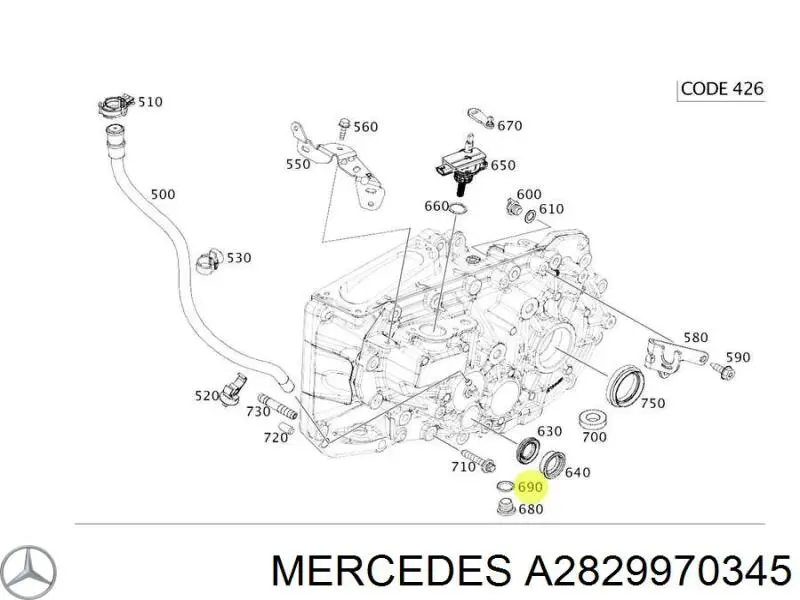 A2829970345 MERCEDES Junta, tapón roscado, colector de aceite