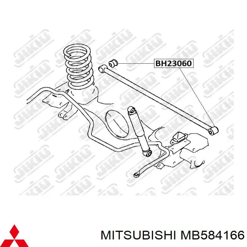 MB584166 Mitsubishi silentblock de brazo suspensión trasero transversal