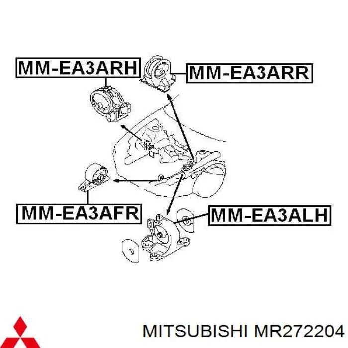 MR272204 MITSUBISHI soporte de motor trasero