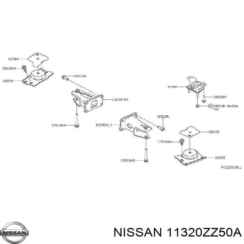 11320ZZ50A NISSAN/INFINITI Soporte de motor trasero