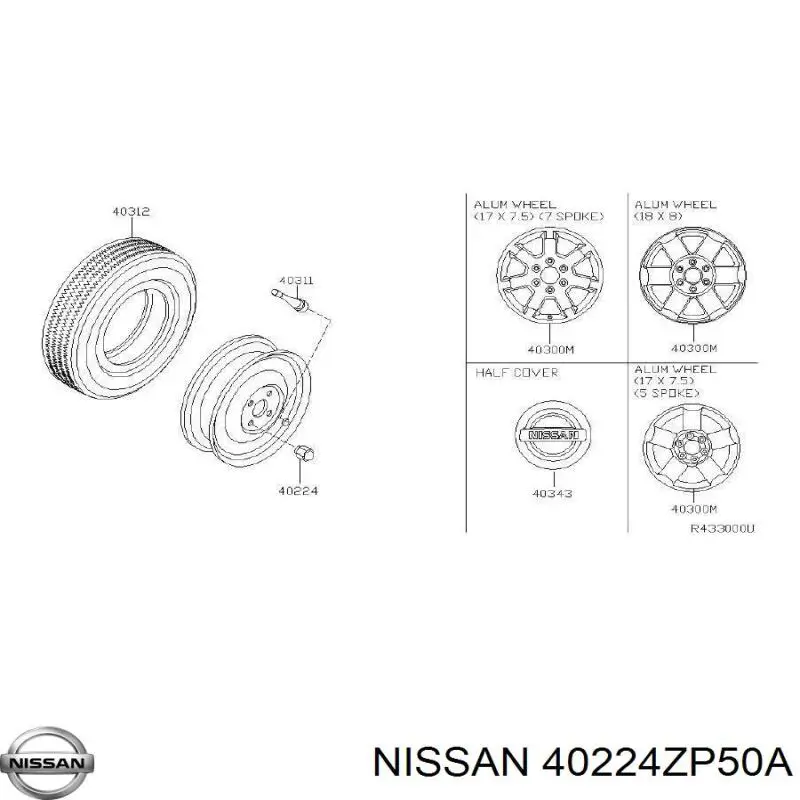 40224-ZP50A Nissan tuerca de rueda comprar barato