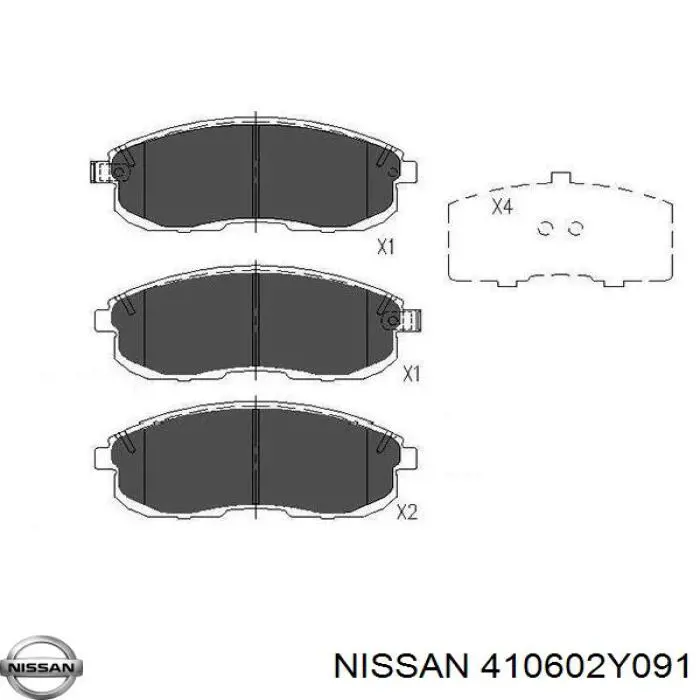 410602Y091 NISSAN/INFINITI Pastillas de freno delanteras