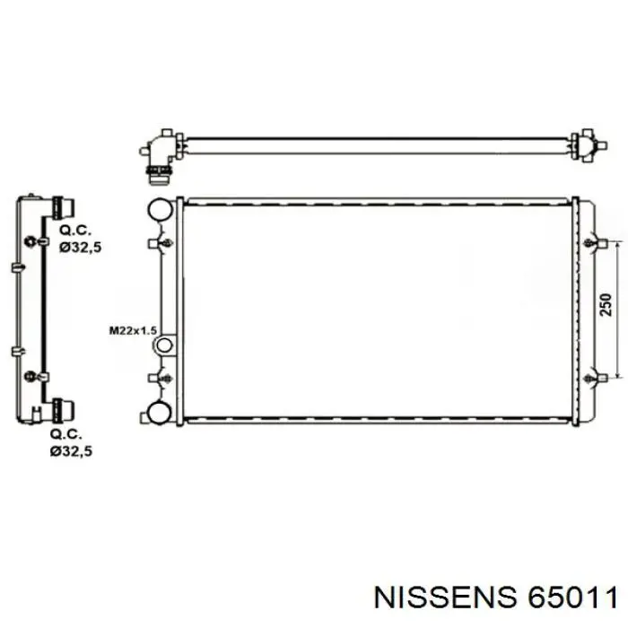 65011 Nissens radiador refrigeración del motor