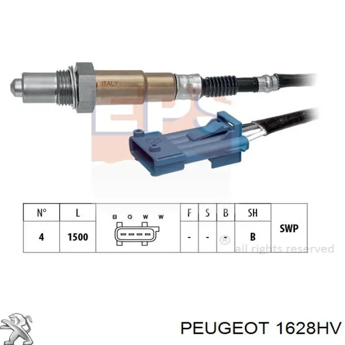 1628HV Peugeot/Citroen sonda lambda sensor de oxigeno post catalizador