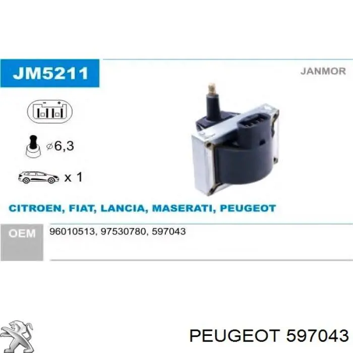 597043 PEUGEOT/CITROEN bobina