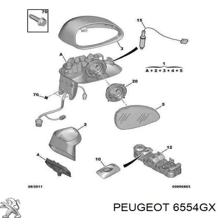 6554GX PEUGEOT/CITROEN - repuestos Peugeot/Citroen a precio barato
