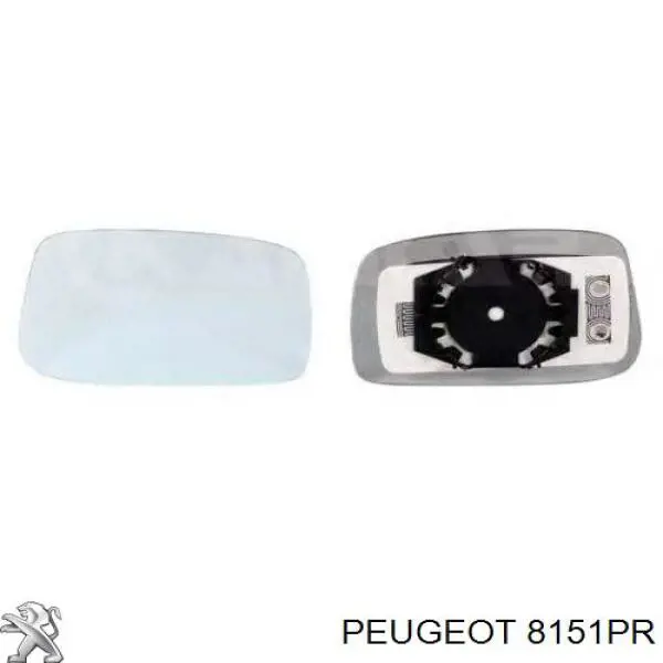 8151PR Peugeot/Citroen cristal de espejo retrovisor exterior derecho