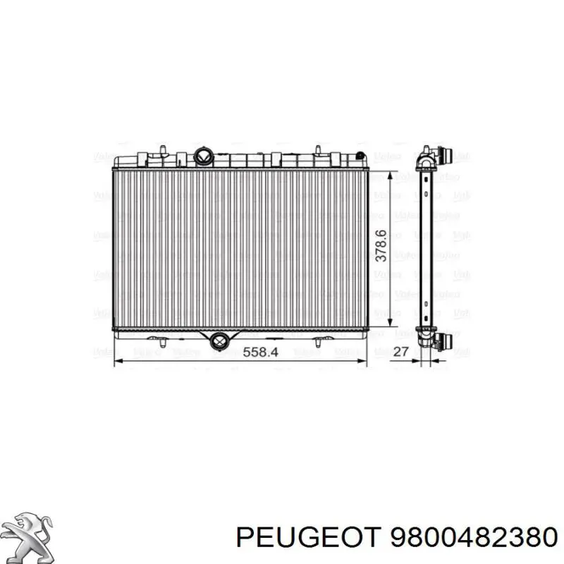 9800482380 Peugeot/Citroen radiador, refrigeración del motor