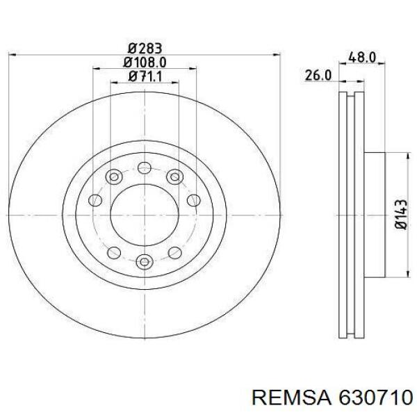 630710 REMSA disco de freno delantero